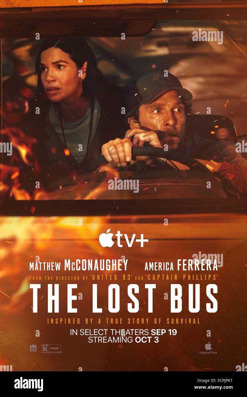 The Lost Bus movie poster America Ferrera & Matthew McConaughey Stock ...