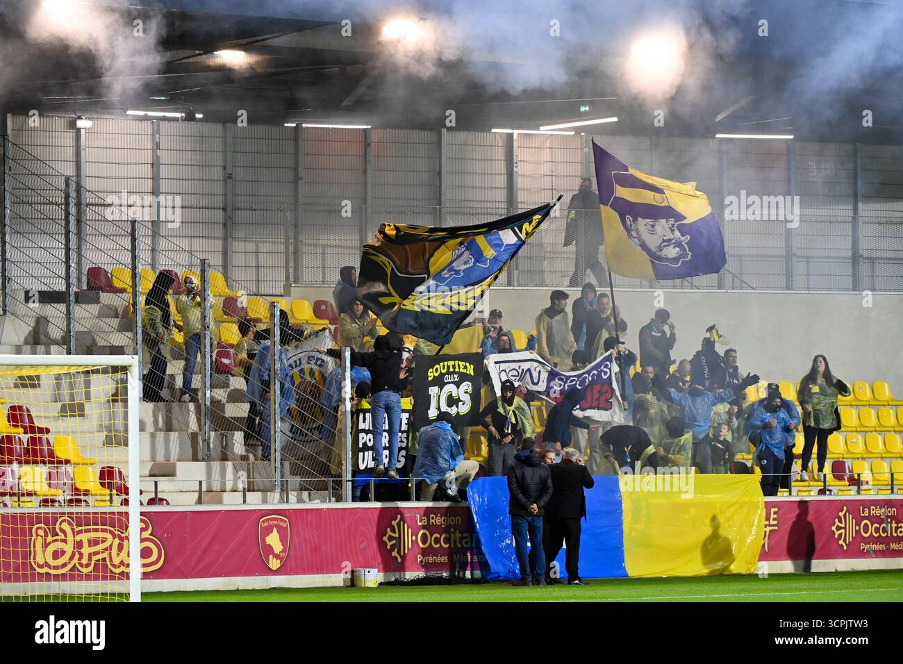 Illustration during the Ligue 2 BKT match between Rodez and Pau at Paul ...