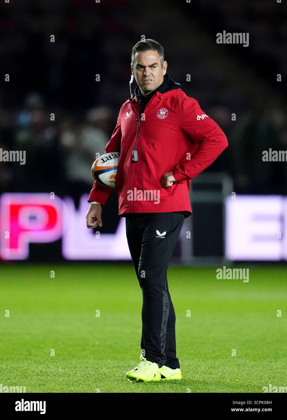 Bath director of rugby Johann van Graan during the warm up before the ...