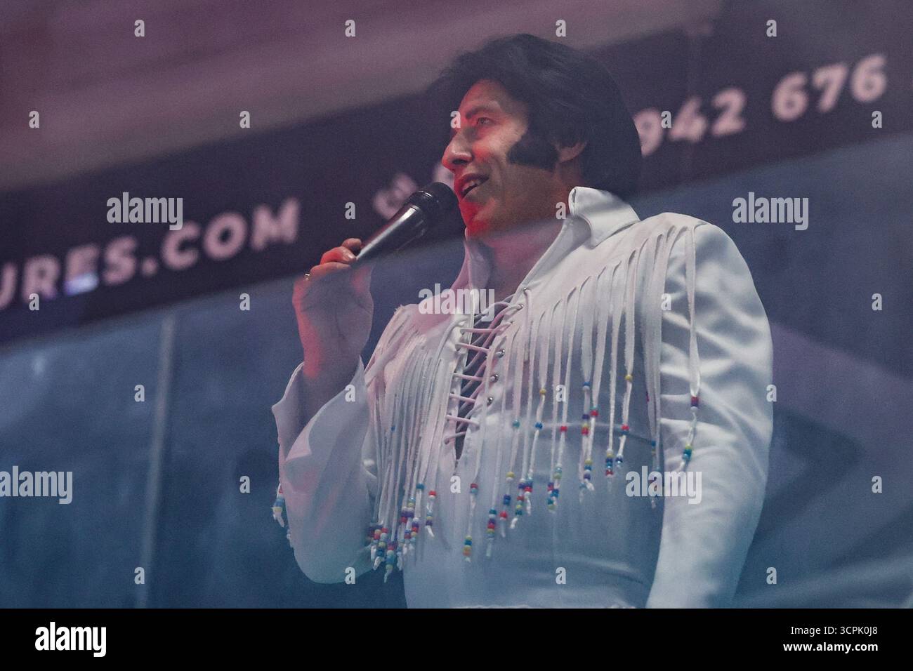 An Elvis Presley tribute during the Betfred Super League play-off ...