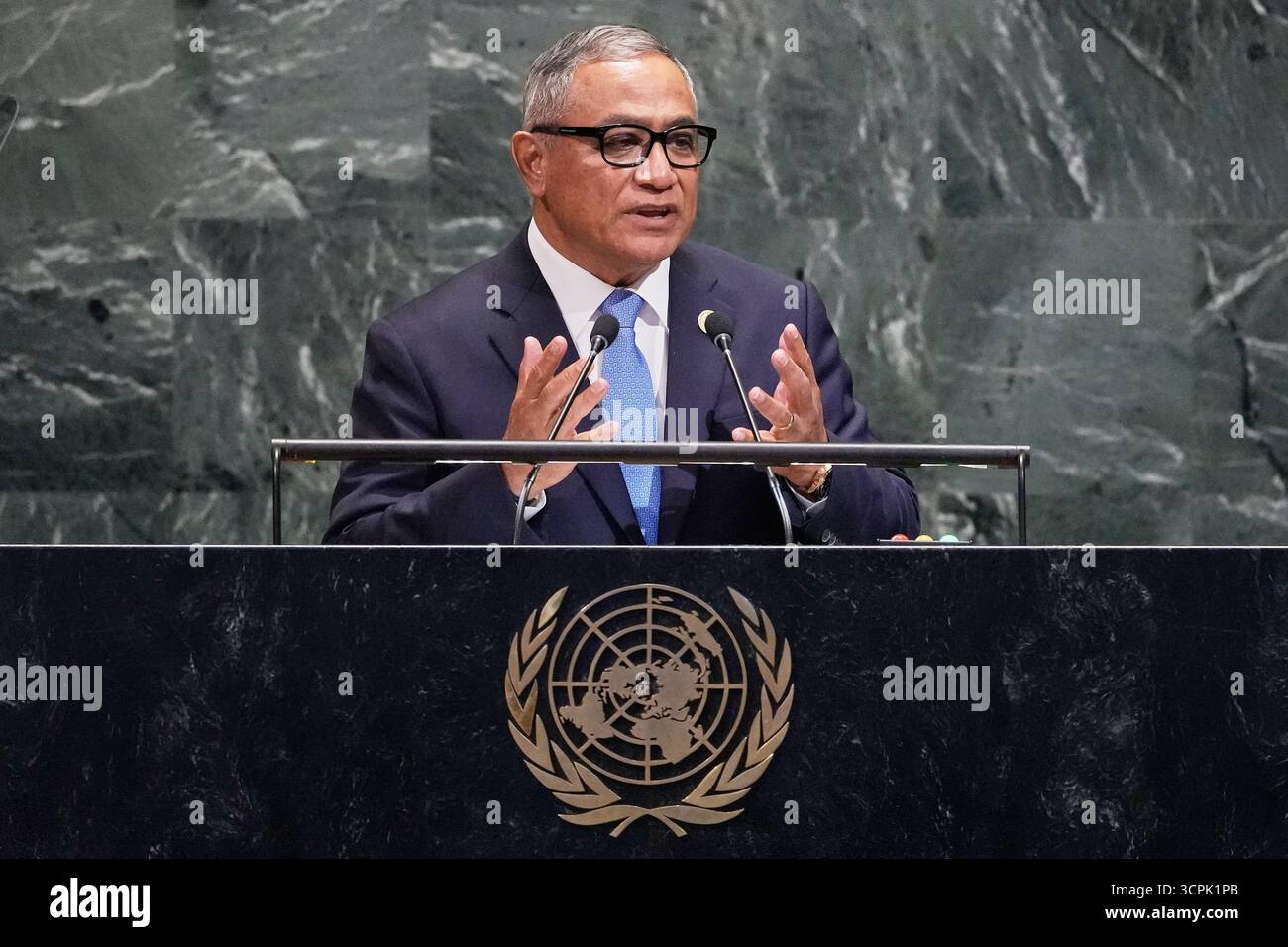 Belize Prime Minister John Briceno addresses the 80th session of the ...