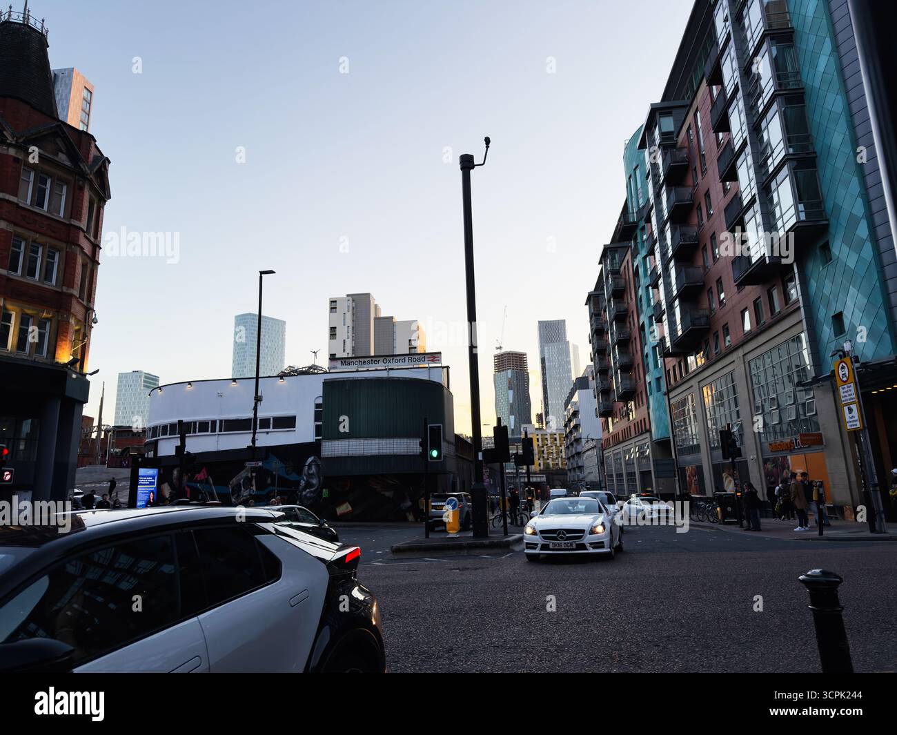 Manchester, UK - September 23, 2025: Busy Manchester city street with ...