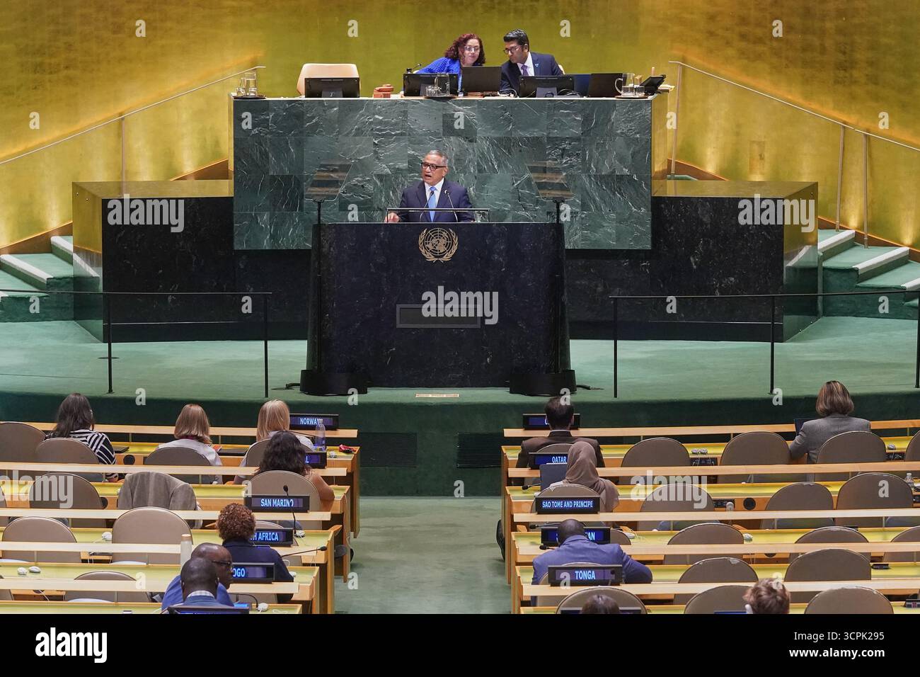 Belize Prime Minister John Briceno addresses the 80th session of the ...
