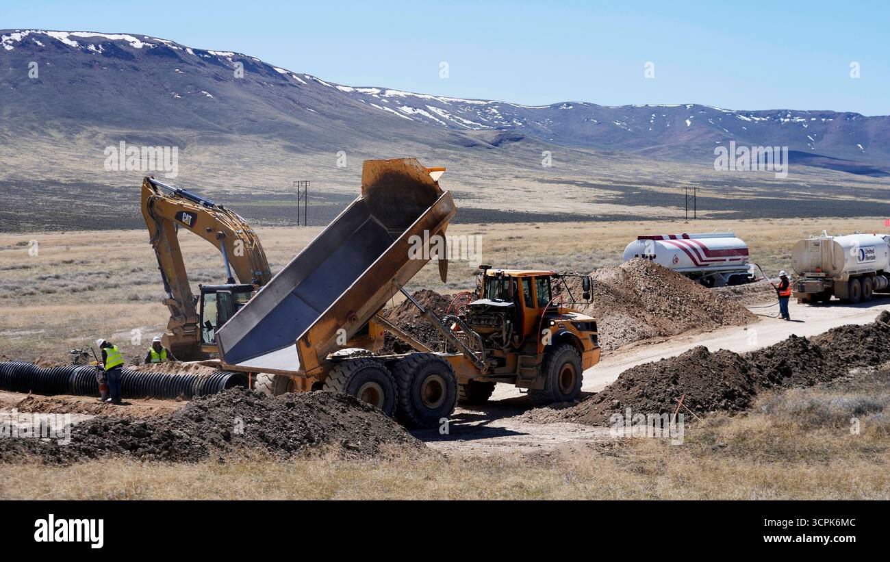 FILE - Construction continues at the Lithium Nevada Corp. mine site ...