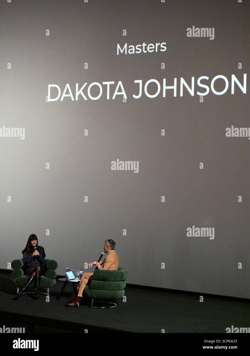 Zurich, Switzerland, 26th Sep, 2025. Dakota Johnson speaks on stage at ...