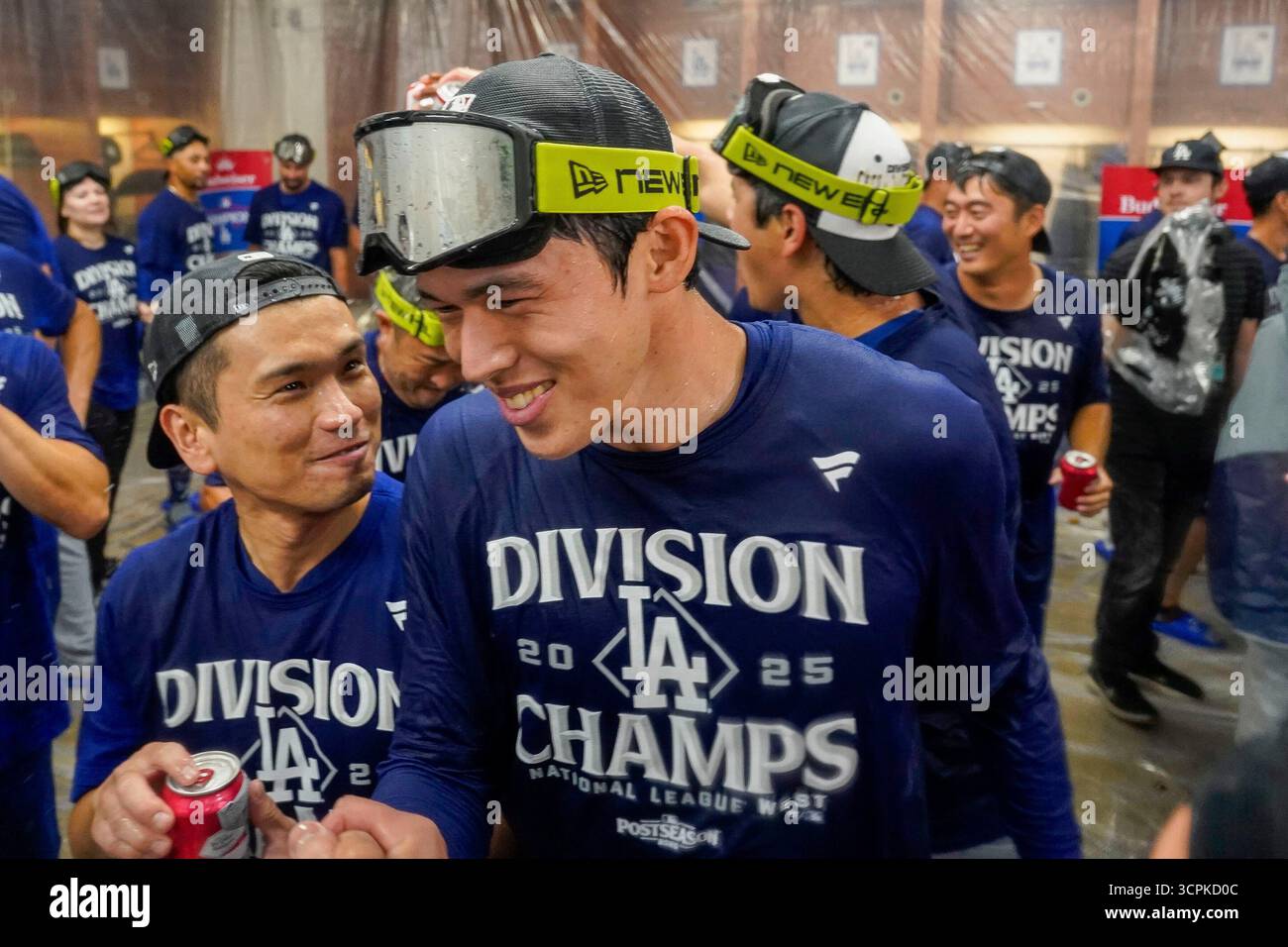 Los Angeles Dodgers Roki Sasaki celebrate after the Dodgers clinched ...