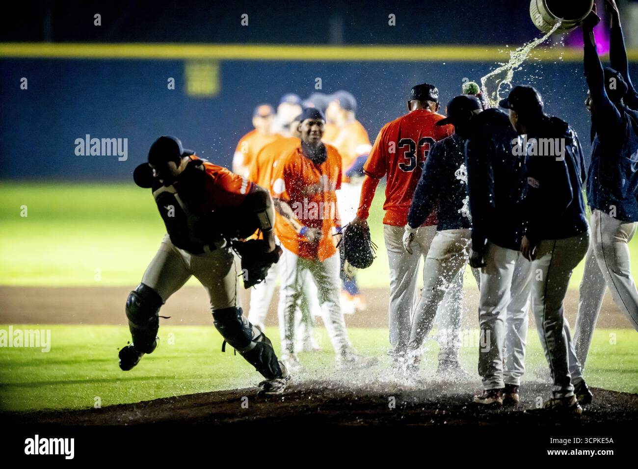 ROTTERDAM - Baseball players celebrate the Netherlands in action ...