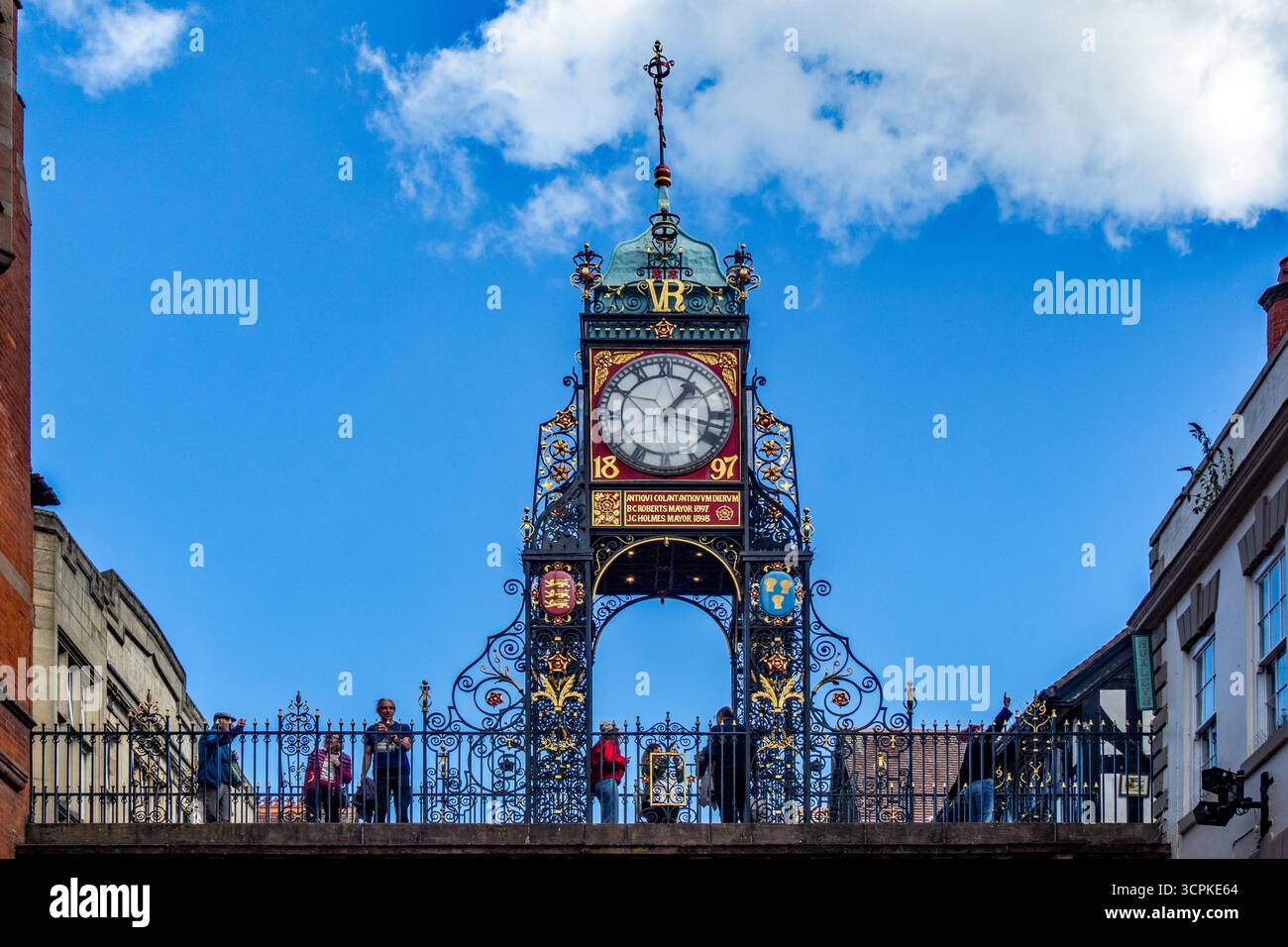 Eastgate Clock and tower standing on the cities Roman walls erected in ...