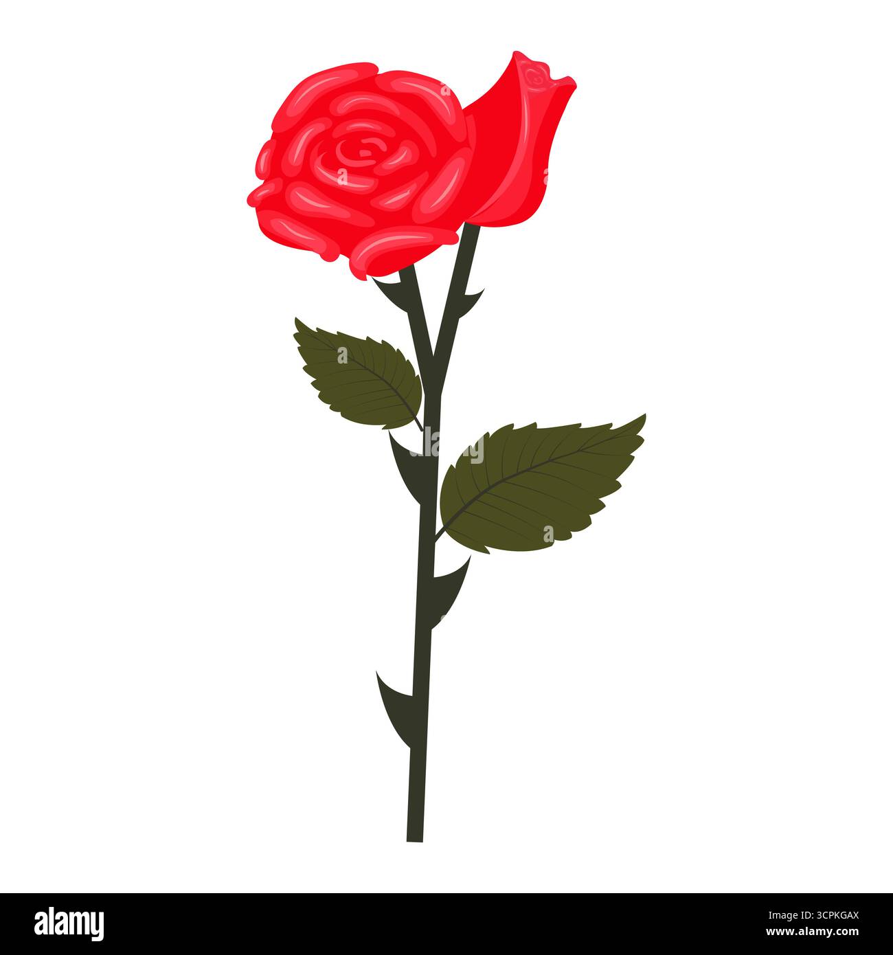 Lush red rose bud Stock Vector Images - Alamy