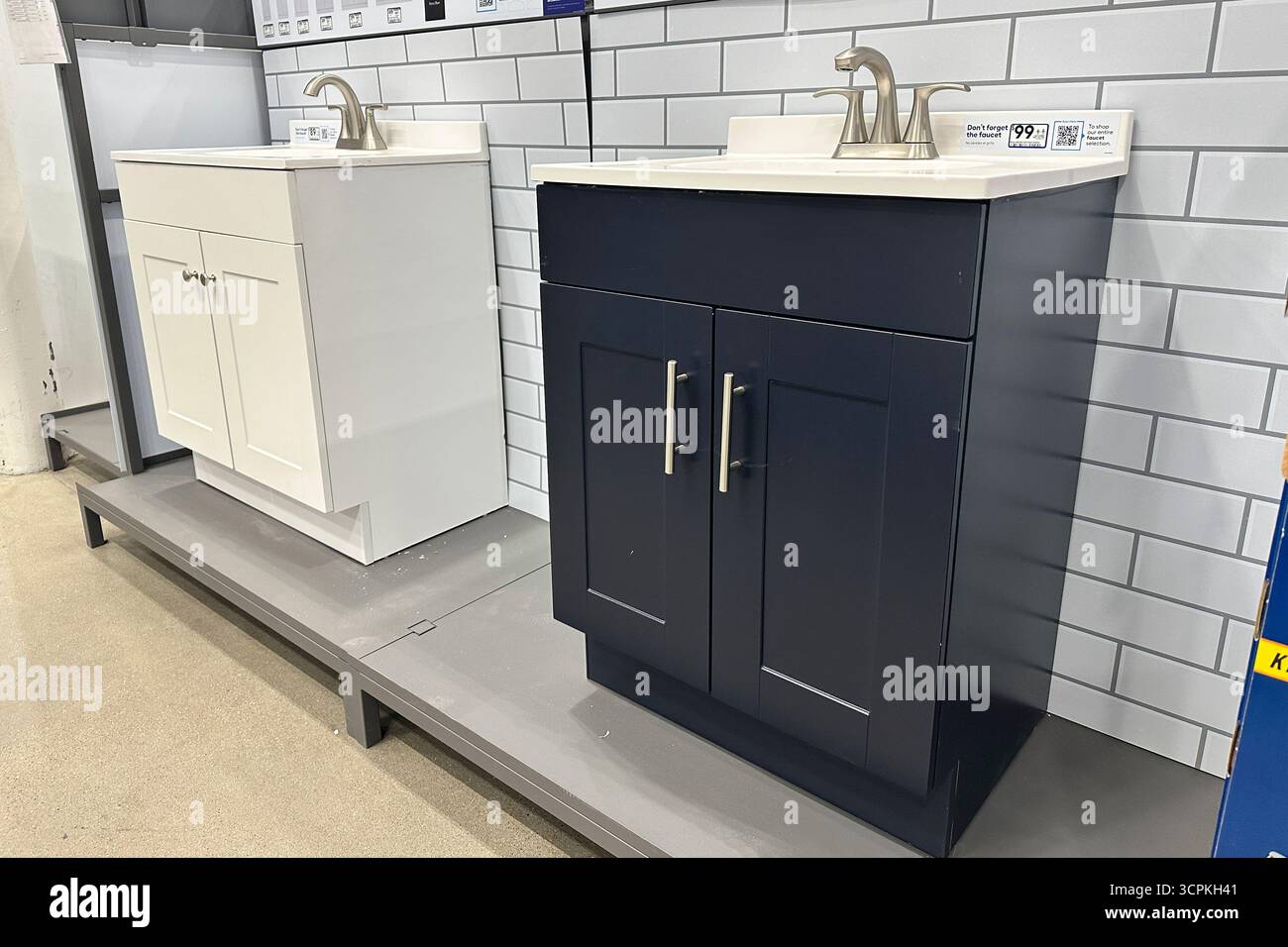 Bathroom vanities sit on display in a hardware store Friday, Sept. 26 ...