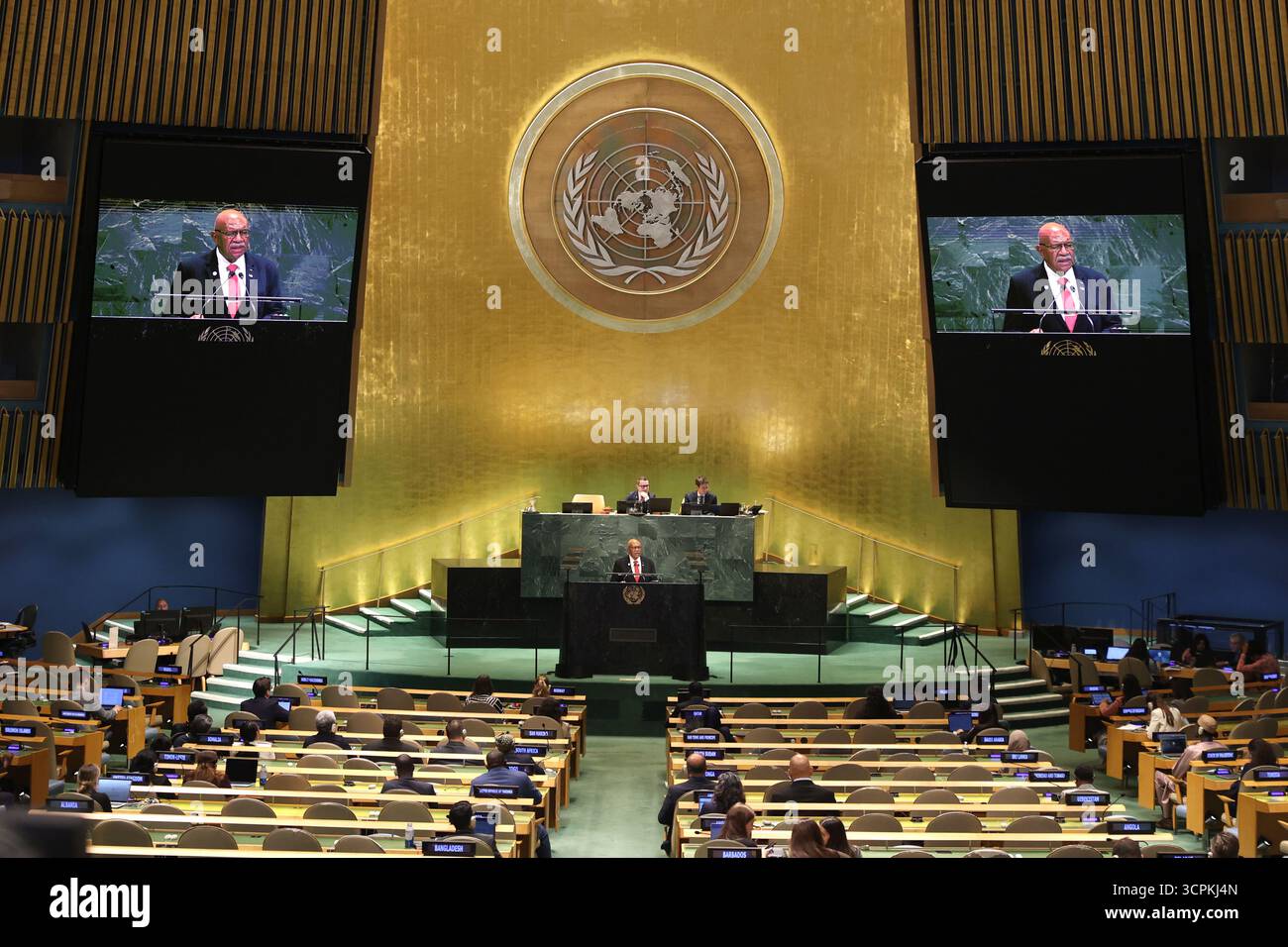 Prime Minister of Fiji Sitiveni Ligamamada Rabuka addresses the 80th ...