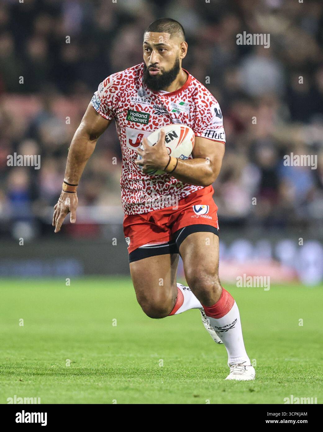 Isaac Liu of Leigh Leopards during the Betfred Super League play-off ...