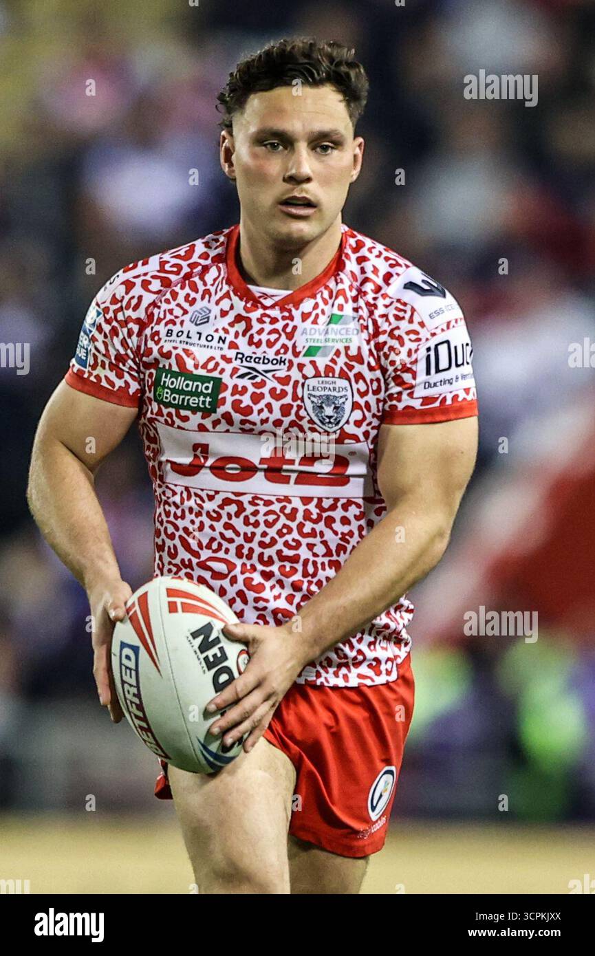 Lachlan Lam of Leigh Leopards during the Betfred Super League play-off ...