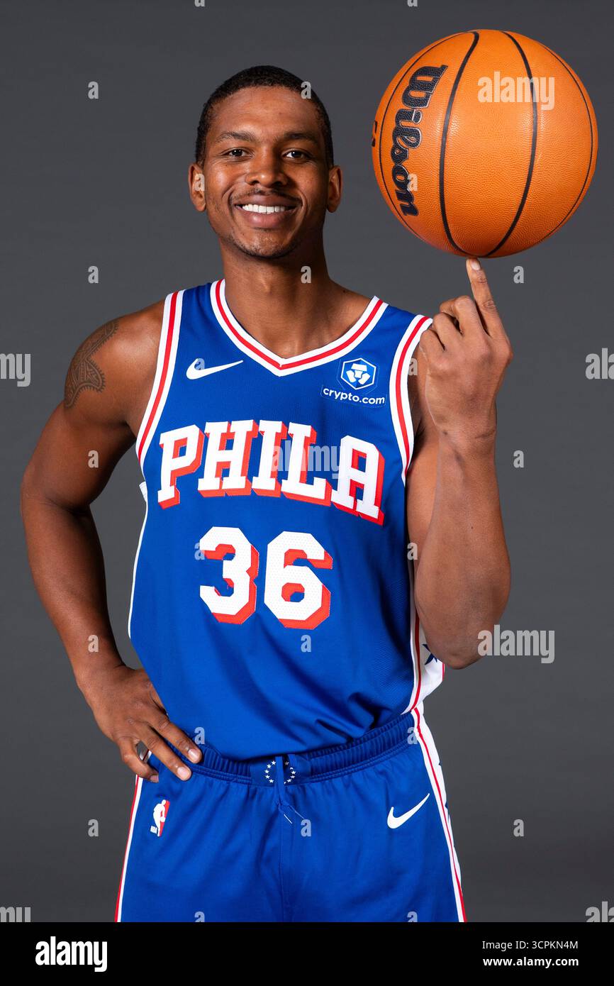Philadelphia 76ers' Malcolm Hill pose for photos during the NBA ...