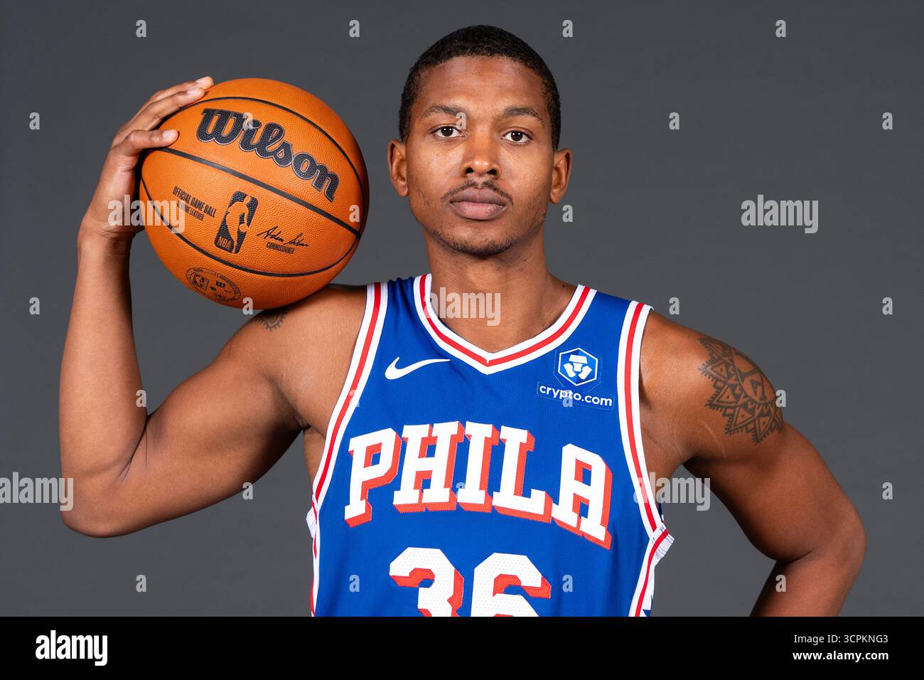 Philadelphia 76ers' Malcolm Hill pose for photos during the NBA ...