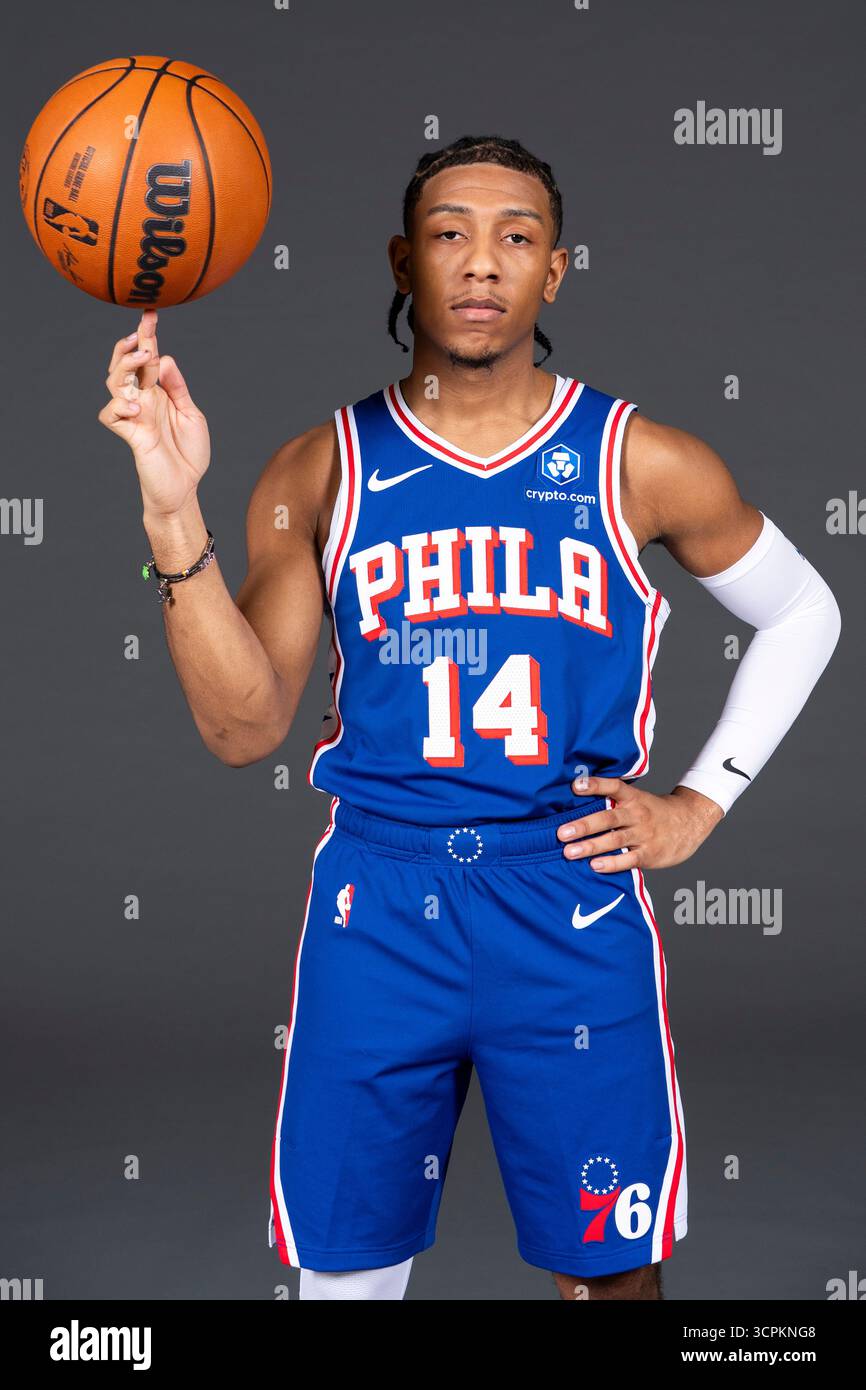 Philadelphia 76ers' Kennedy Chandler pose for photos during the NBA ...