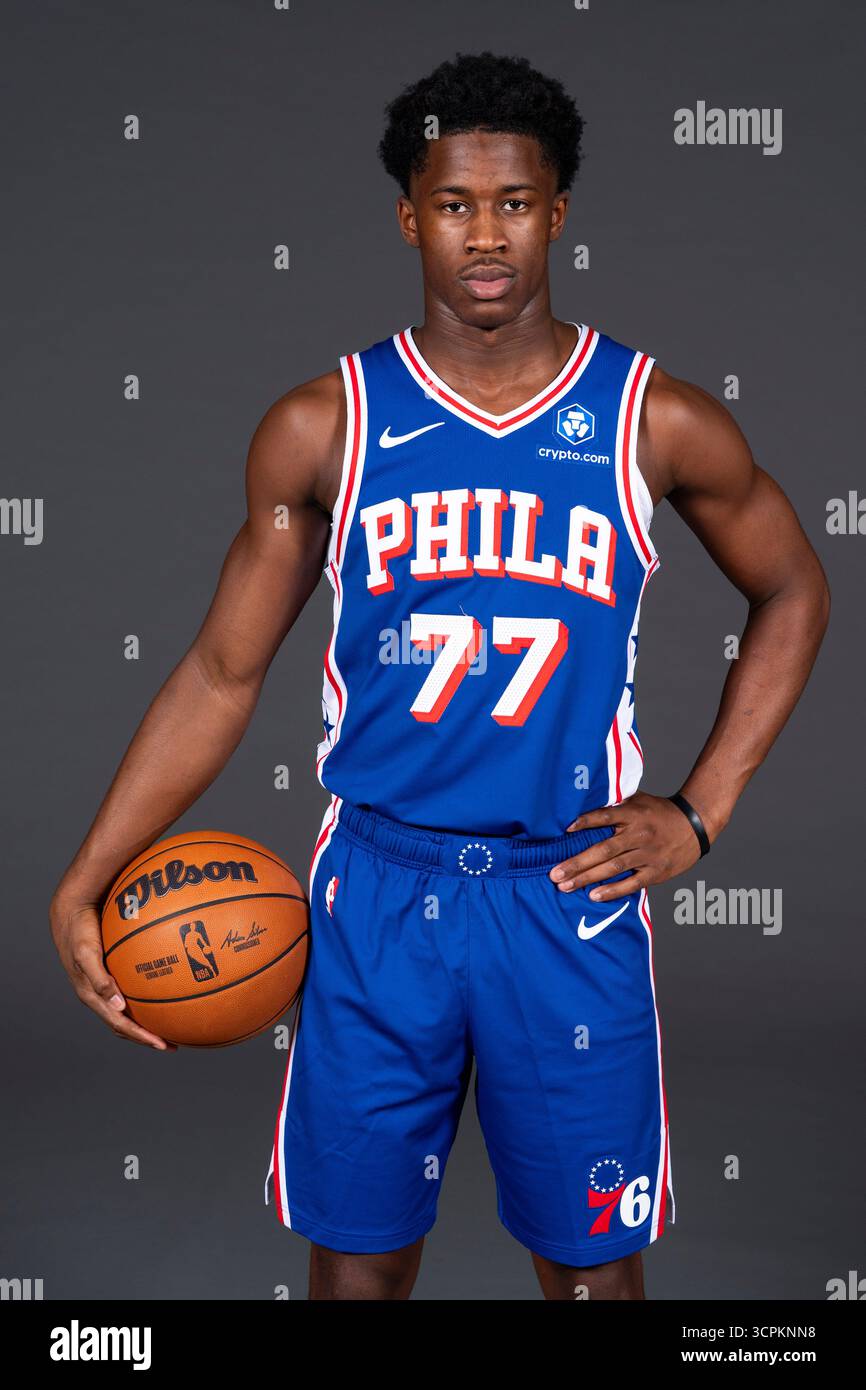 Philadelphia 76ers' VJ Edgecombe pose for photos during the NBA ...