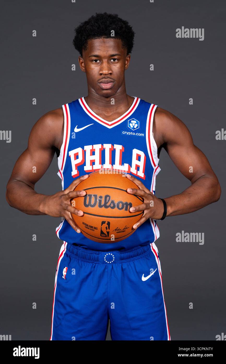 Philadelphia 76ers' VJ Edgecombe pose for photos during the NBA ...