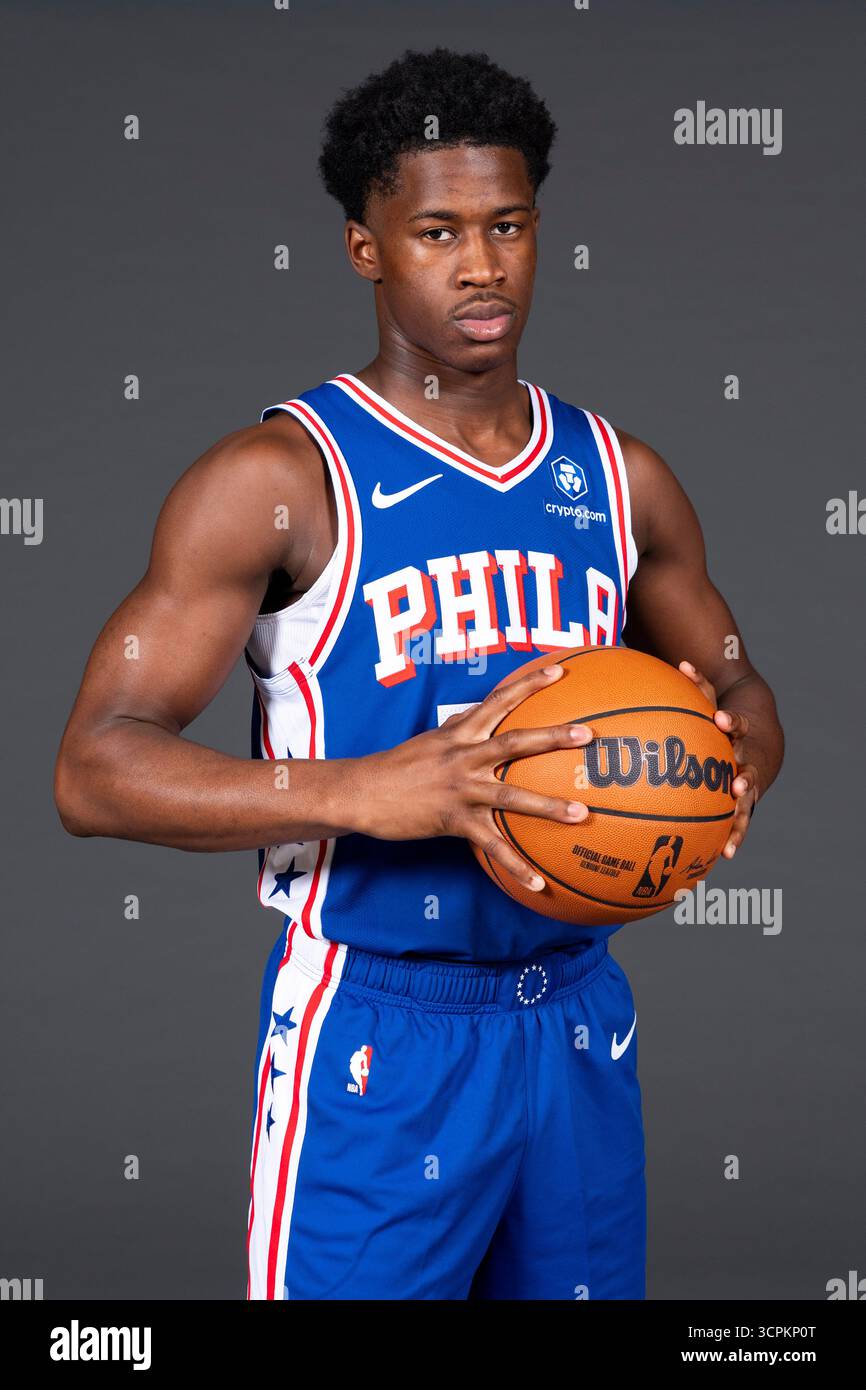 Philadelphia 76ers' VJ Edgecombe pose for photos during the NBA ...