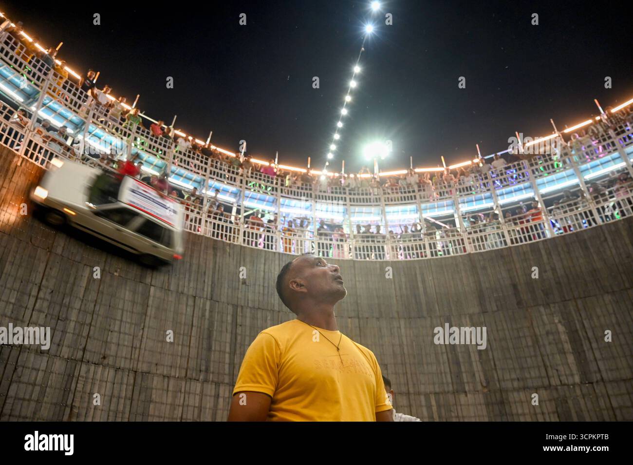 NOIDA, INDIA - SEPTEMBER 25: Carriders perform a stunt show on a ...