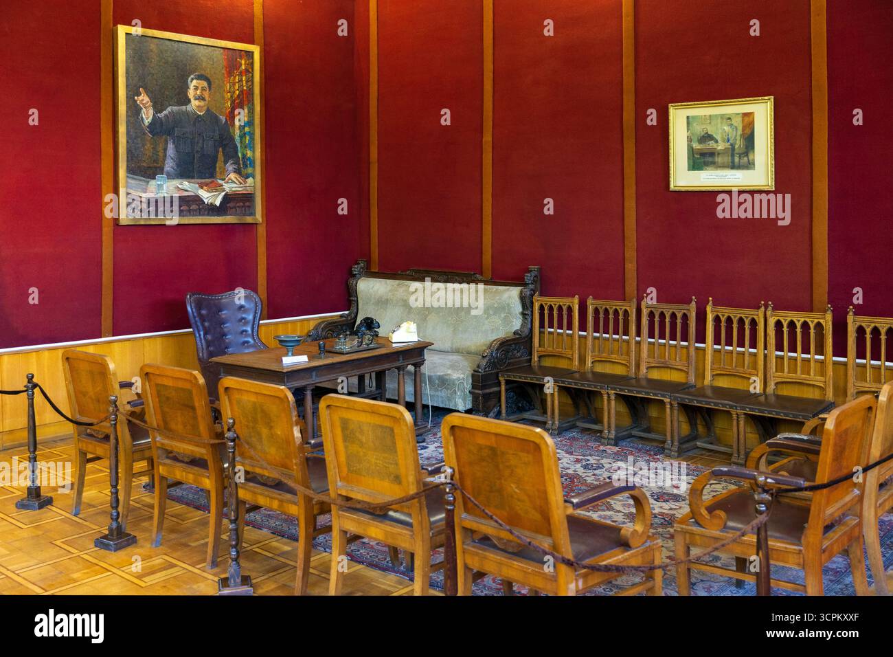 The office of Soviet leader Joseph Stalin (1878-1953) at the Stalin ...