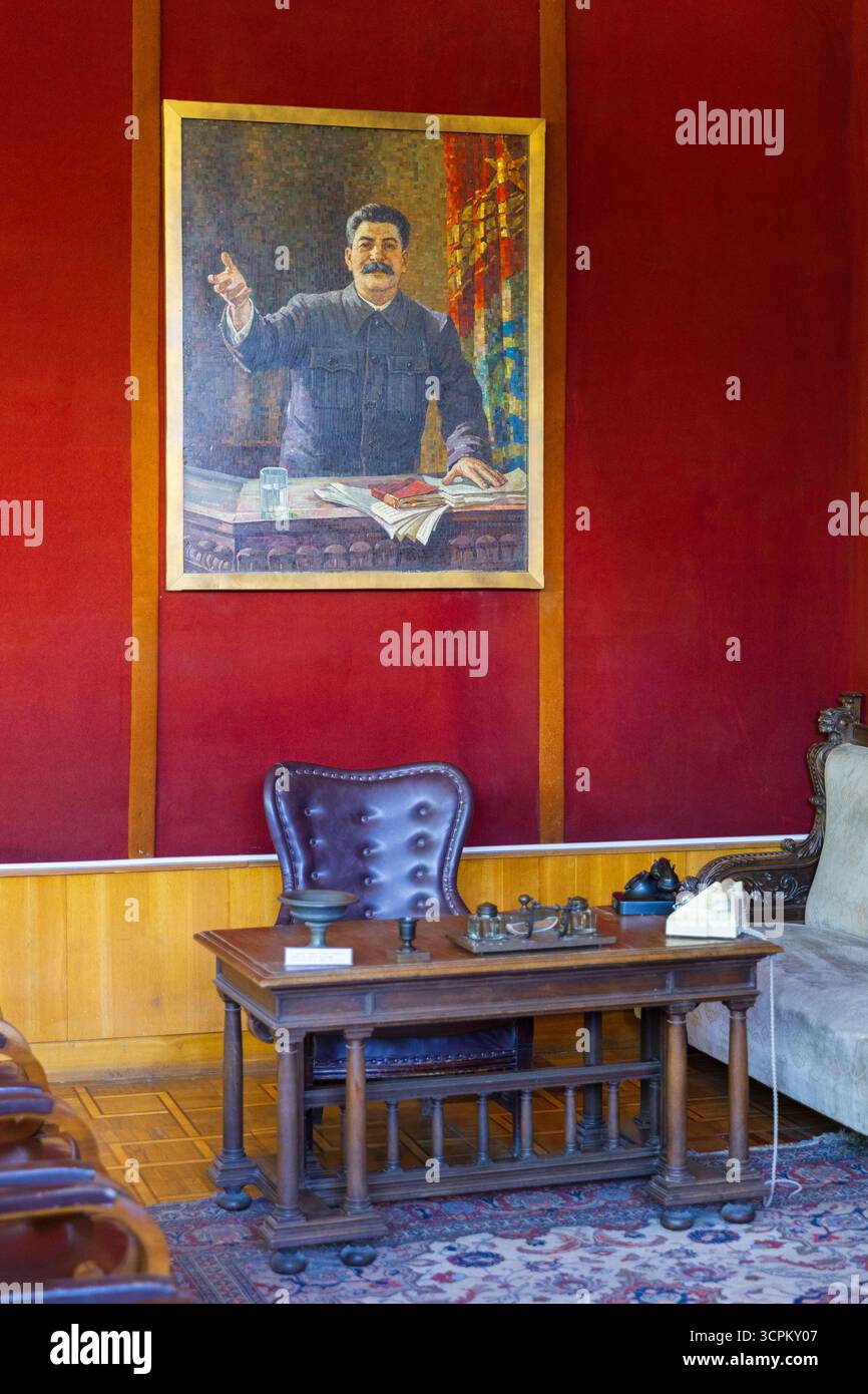 The office of Soviet leader Joseph Stalin (1878-1953) at the Stalin ...