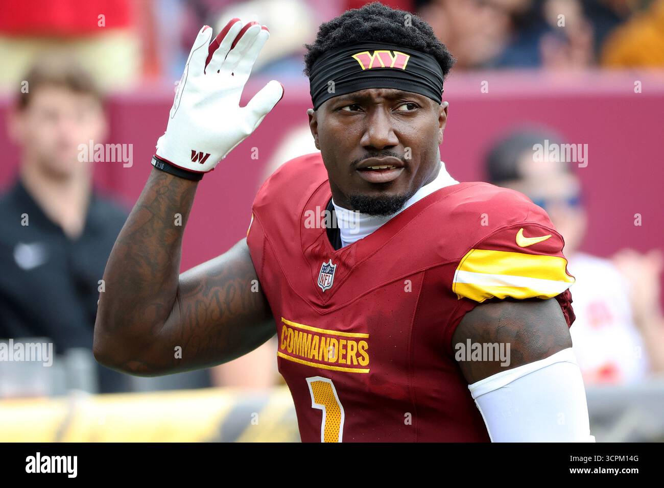 Washington Commanders wide receiver Deebo Samuel Sr. (1) looks on ...