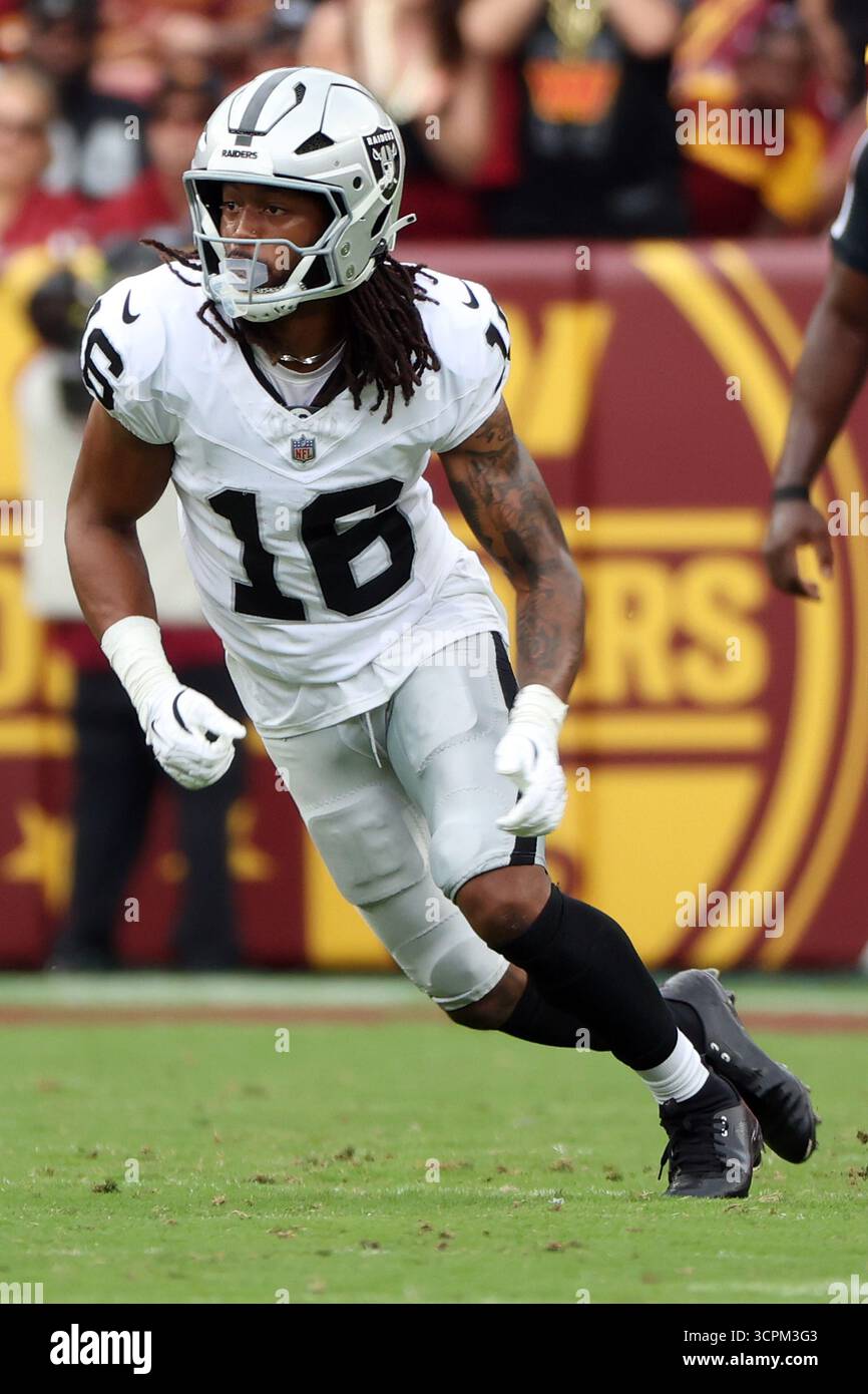 Las Vegas Raiders wide receiver Jakobi Meyers (16) runs a route during ...