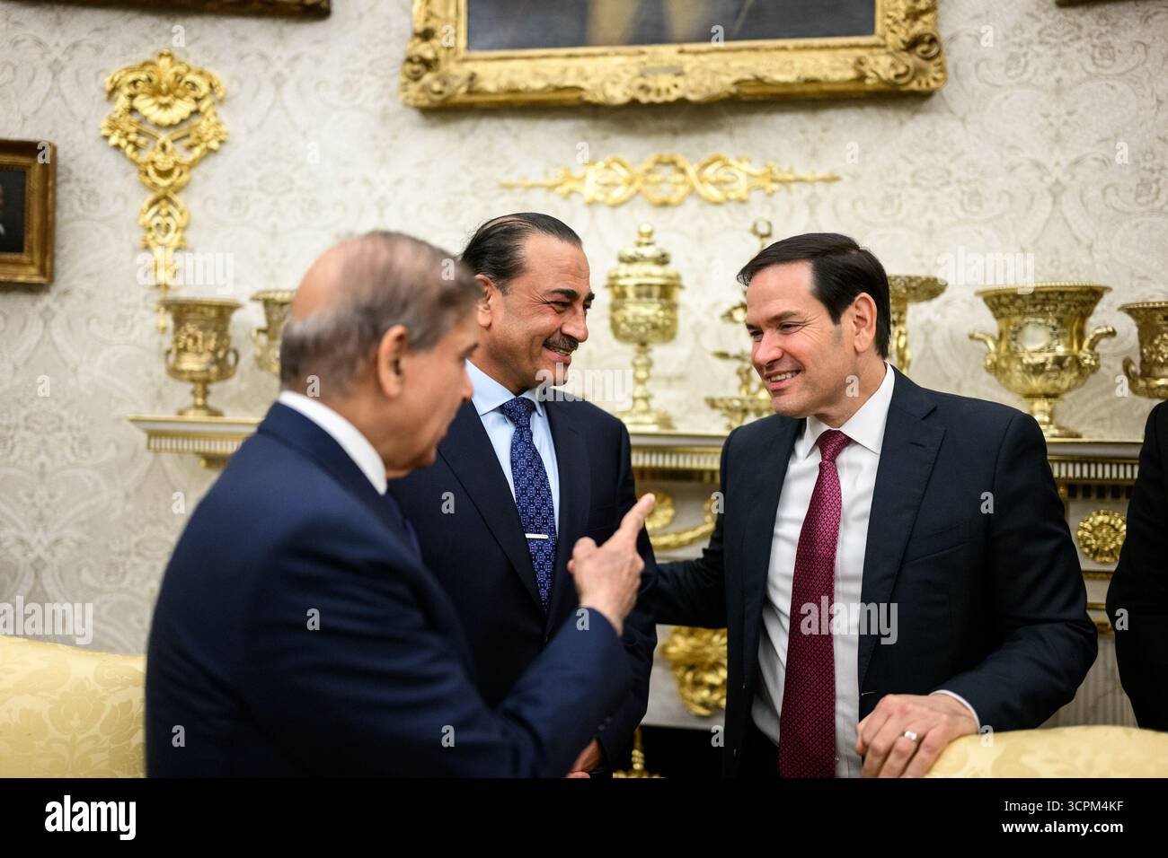 Secretary of State Marco Rubio speaks with Prime Minister Shehbaz ...
