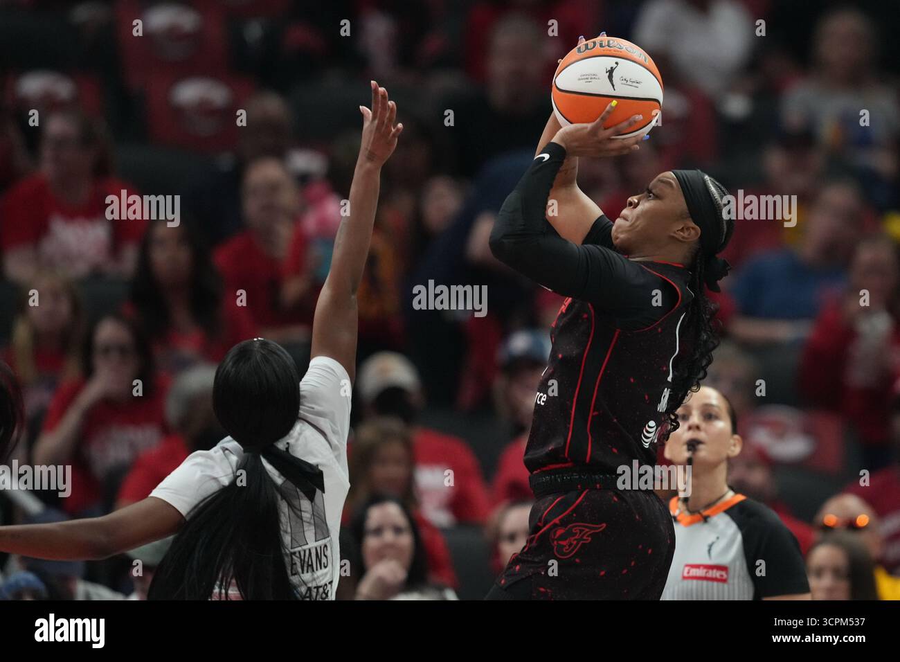 Indiana Fever's Odyssey Sims (1) shoots over dLas Vegas Aces' Dana ...