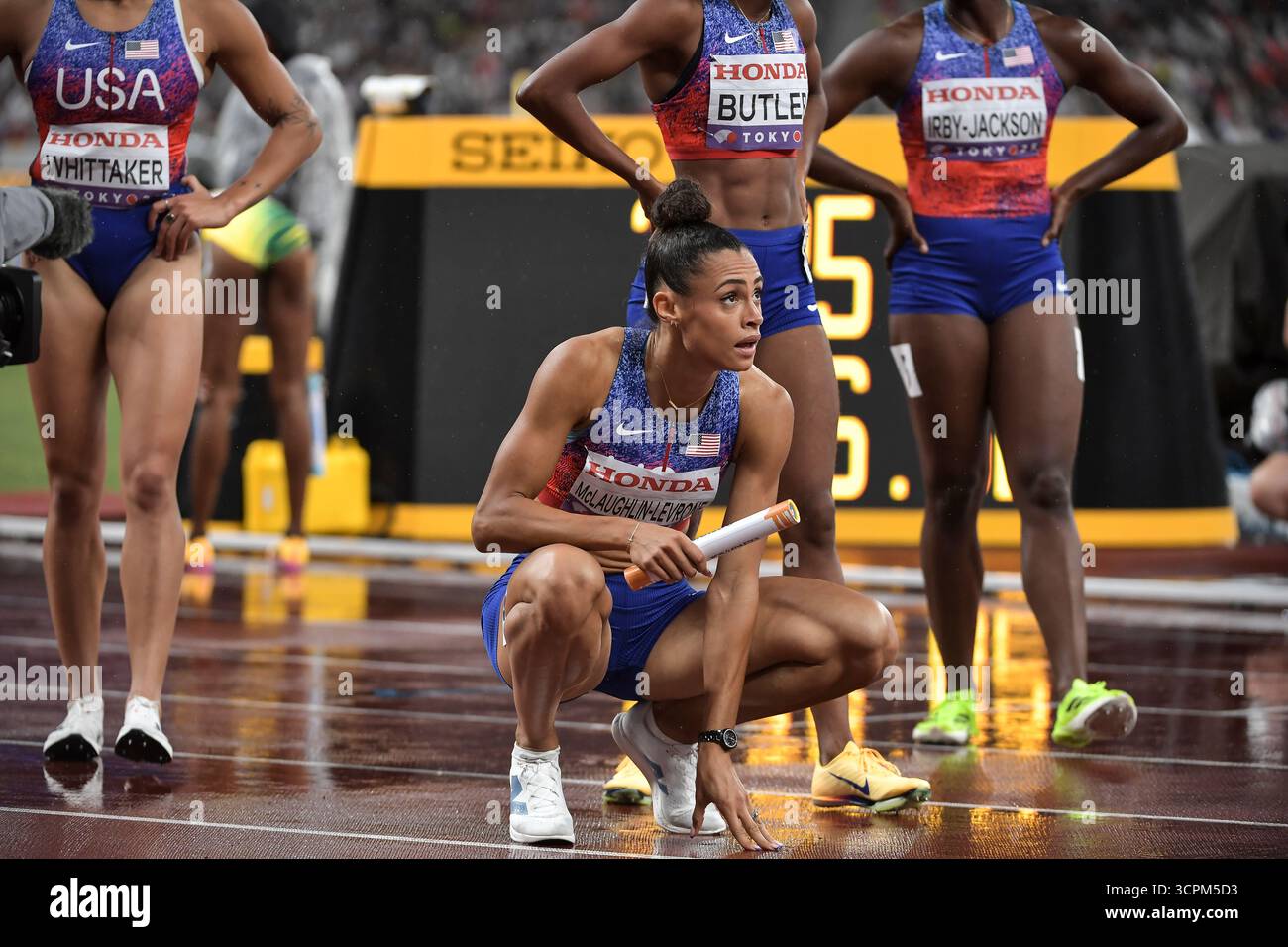Sydney McLaughlin-Levrone of the USA competing in the 4x400m women’s ...