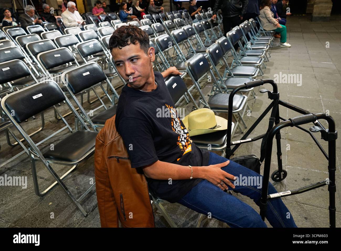 Guatemalan migrant Wilson Juarez, a survivor of a 2023 fire at a Ciudad ...