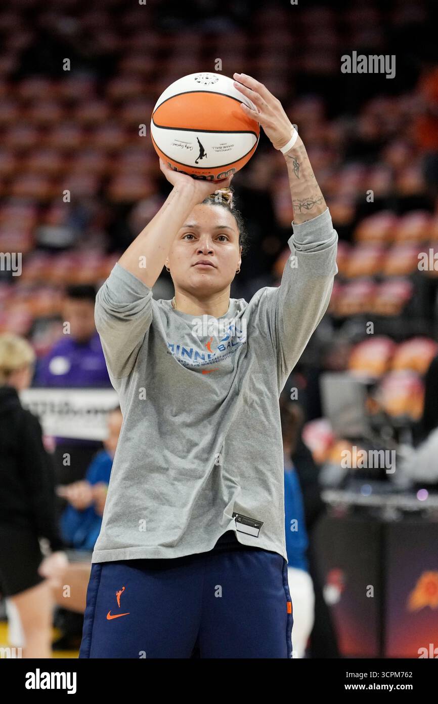Minnesota Lynx guard Kayla McBride warms up before Game 3 of a WNBA ...