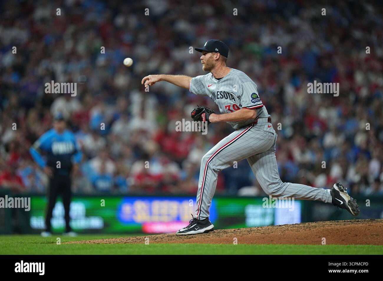 Minnesota Twins pitcher Michael Tonkin in action during a baseball game ...