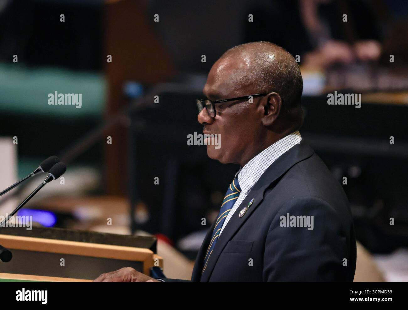 New York, New York, USA. 26th Sep, 2025. Solomon Islands Prime Minister ...