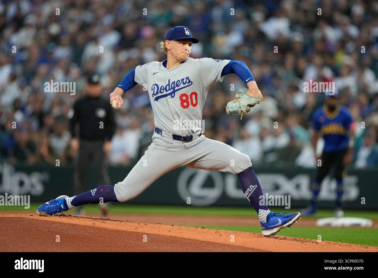 Los Angeles Dodgers starting pitcher Emmet Sheehan delivers a pitch ...