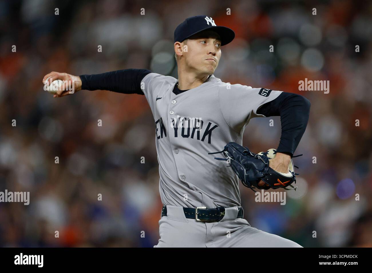Luke Weaver #30 of the New York Yankees throws a pitch during a game ...