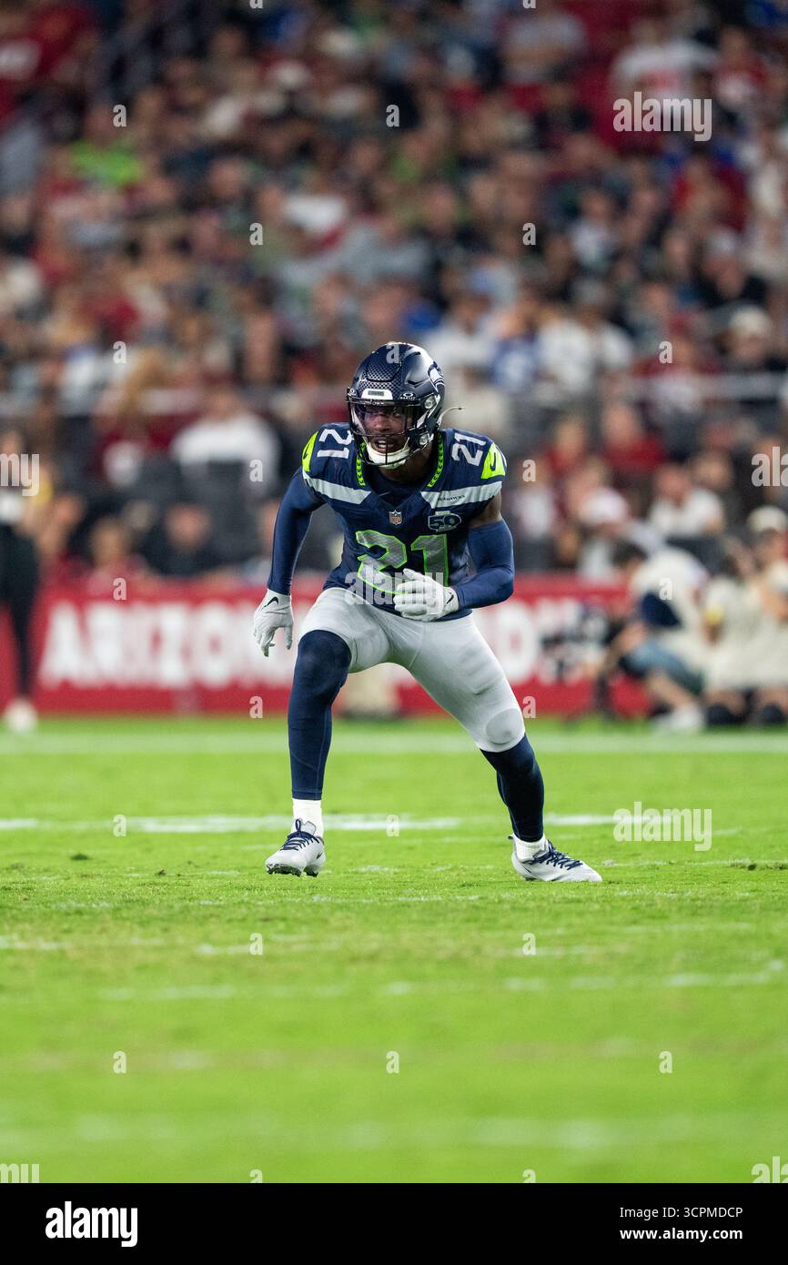 Seattle Seahawks cornerback Devon Witherspoon (21) runs during a NFL ...