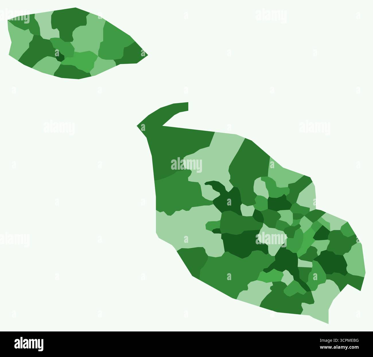 Map of Malta with regions. Just a simple country border map with region ...