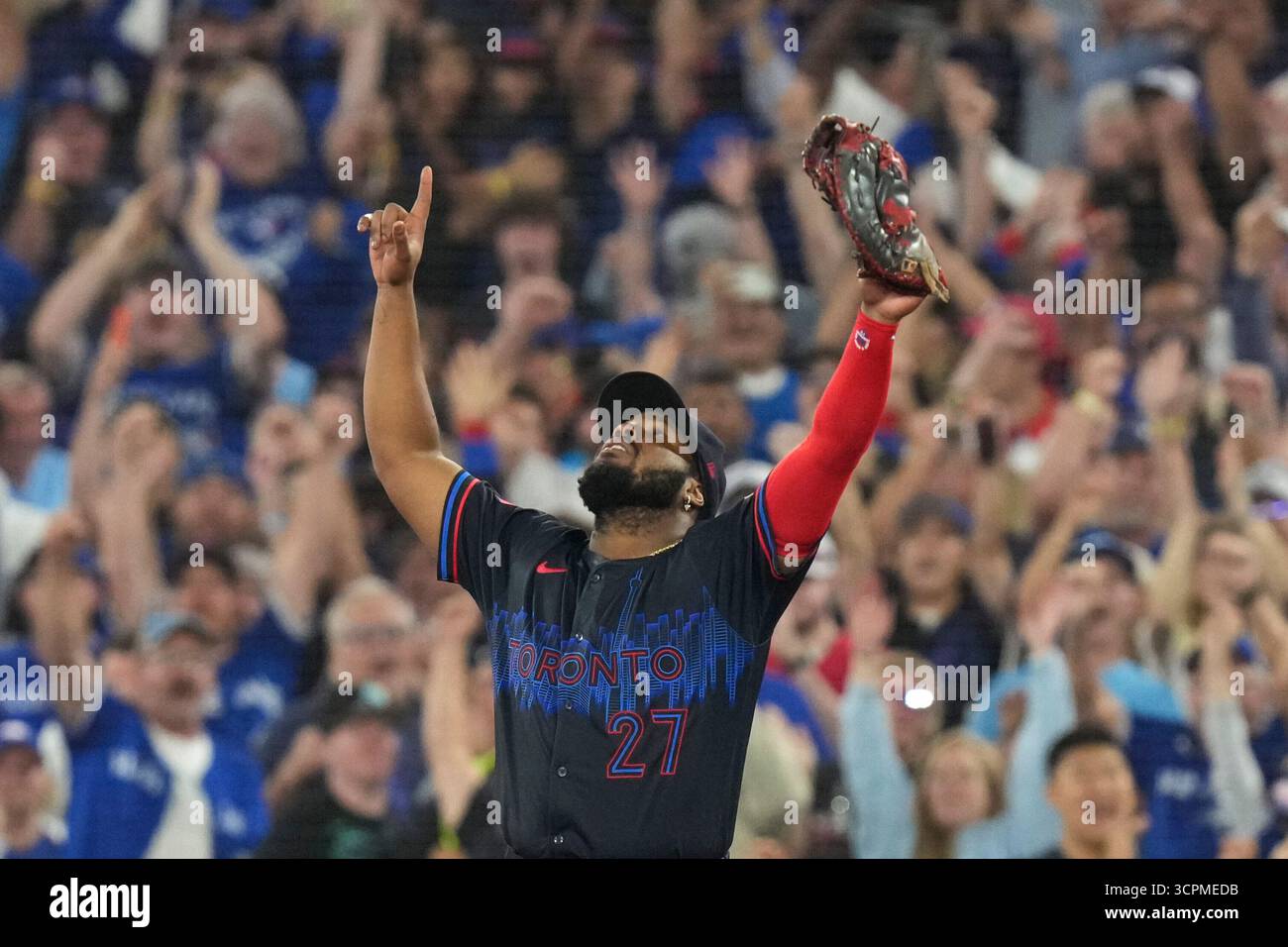 Toronto Blue Jays first baseman Vladimir Guerrero Jr. (27) celebrates ...
