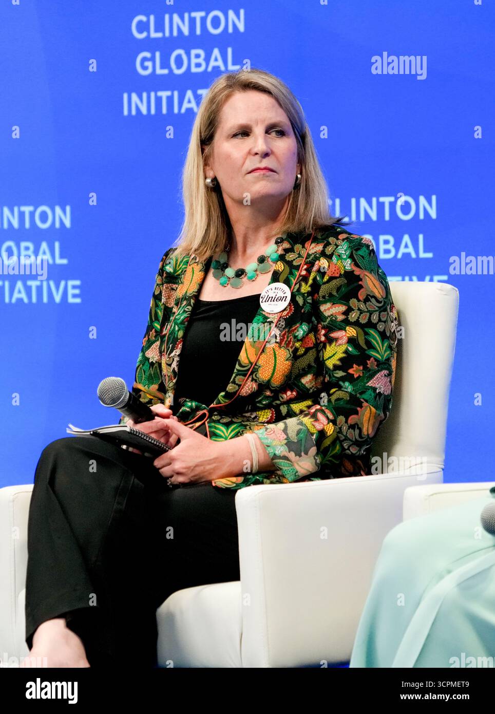 Liz Shuler President AFLCIO during the 2025 Clinton Global Initiative ...