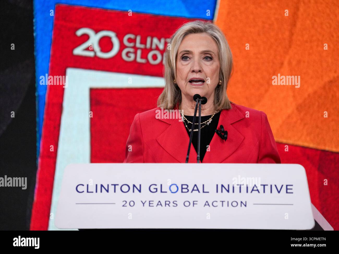 Hillary Clinton during the 2025 Clinton Global Initiative, held at the ...