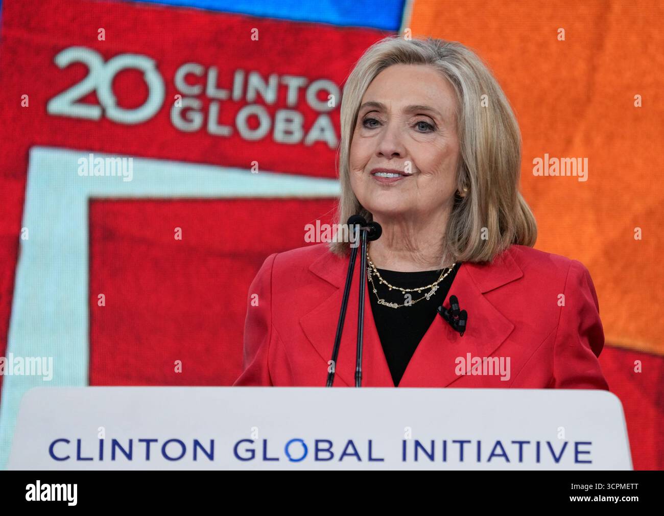 Hillary Clinton during the 2025 Clinton Global Initiative, held at the ...