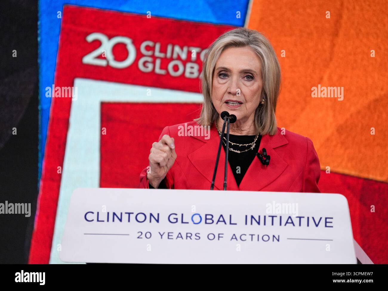 Hillary Clinton during the 2025 Clinton Global Initiative, held at the ...