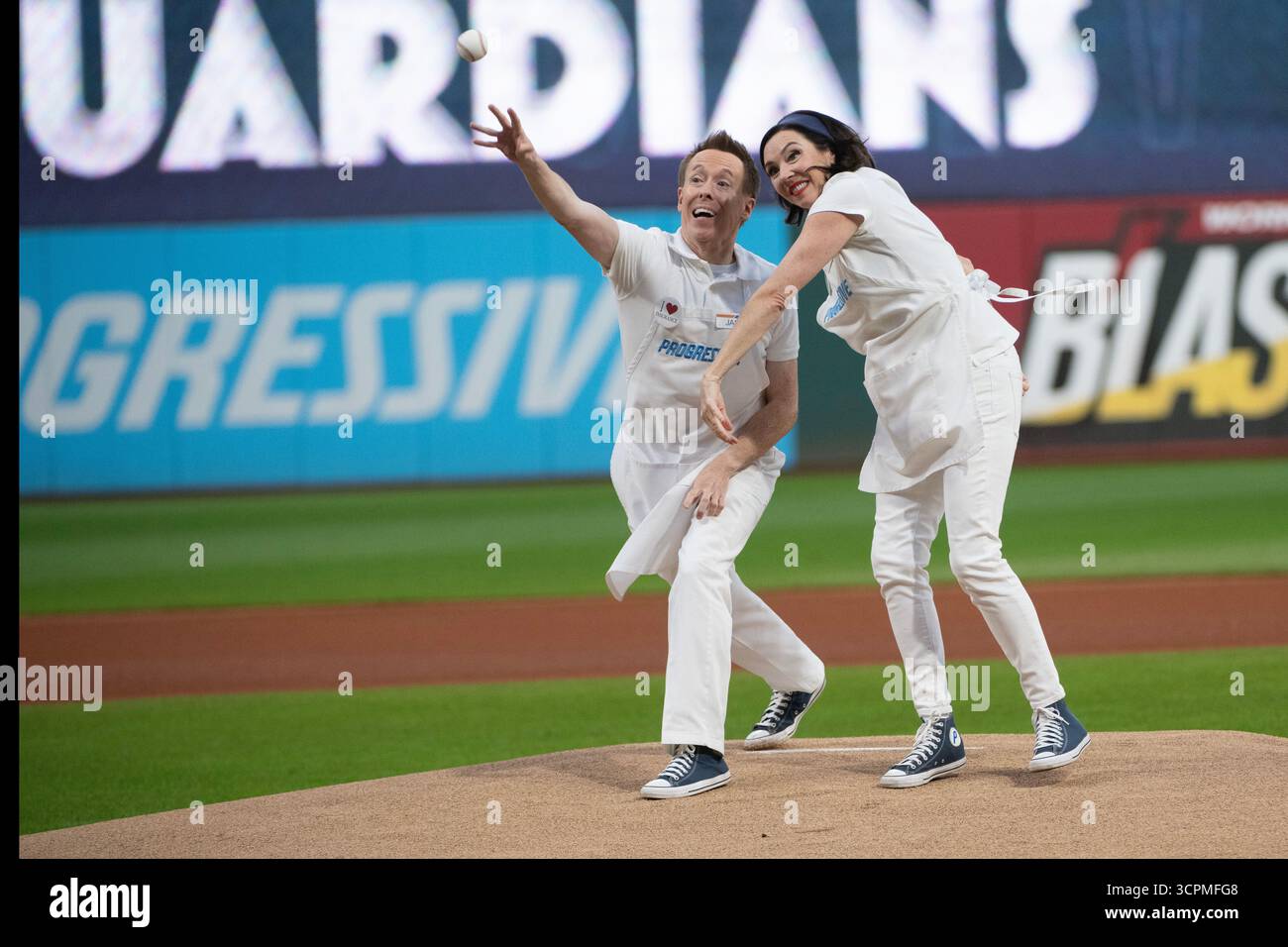 Progressive Insurance TV personalities "Jamie," left, and "Flo," right ...