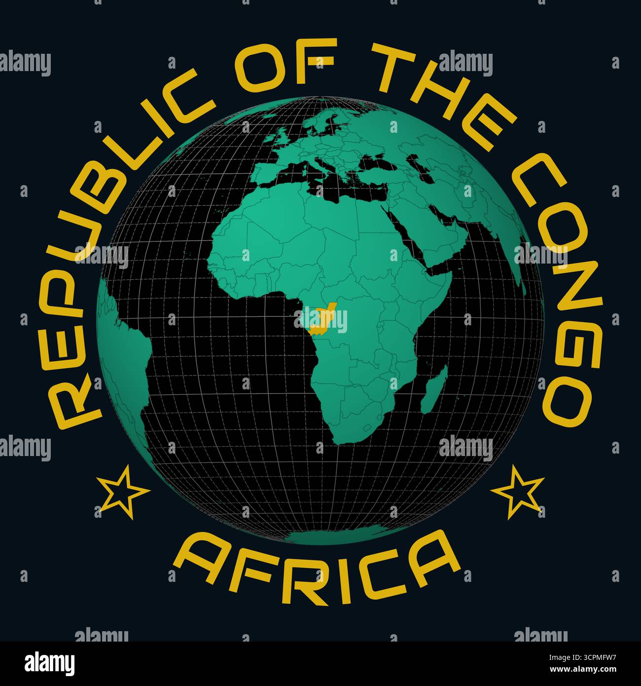 Congo map in round hi-res stock photography and images - Alamy