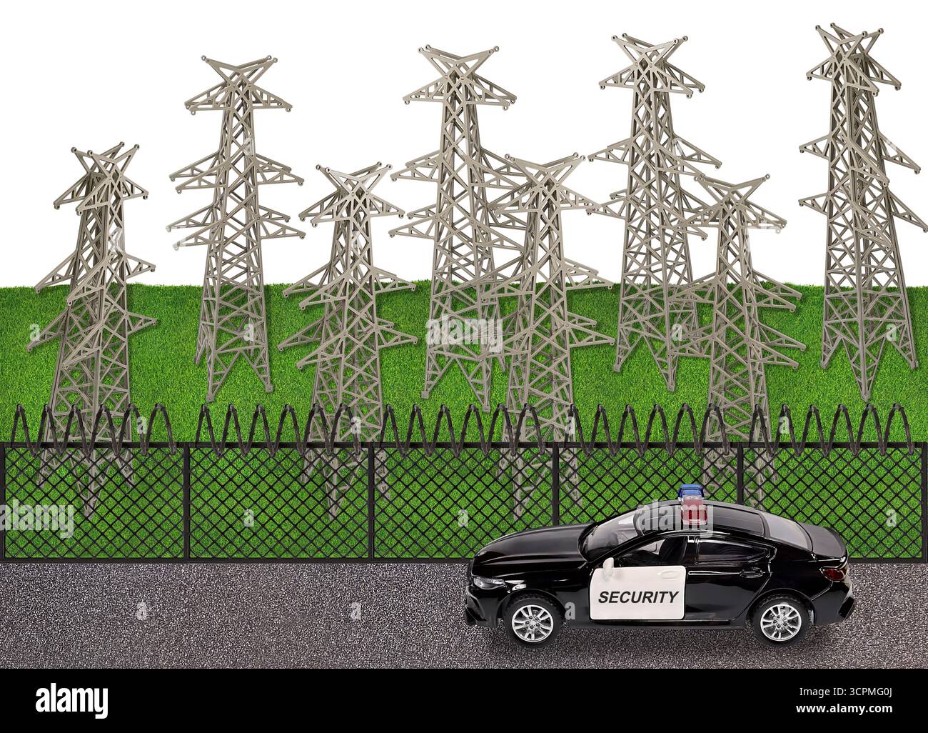 Security guard patrolling in fenced hi-res stock photography and images ...