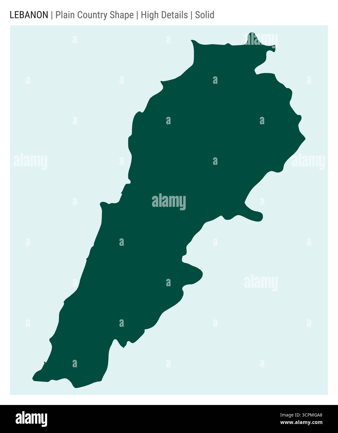 Lebanon plain country map. High details. Solid style. Shape of Lebanon ...