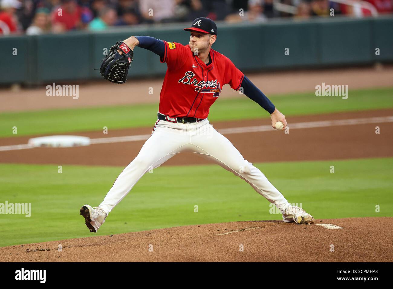 Atlanta Braves pitcher Joey Wentz delivers in the first inning of a ...