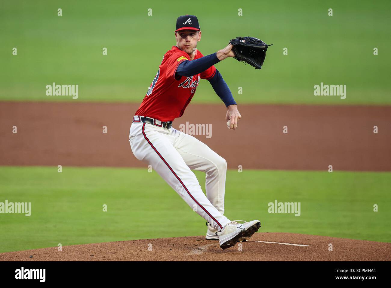 Atlanta Braves pitcher Joey Wentz delivers in the first inning of a ...
